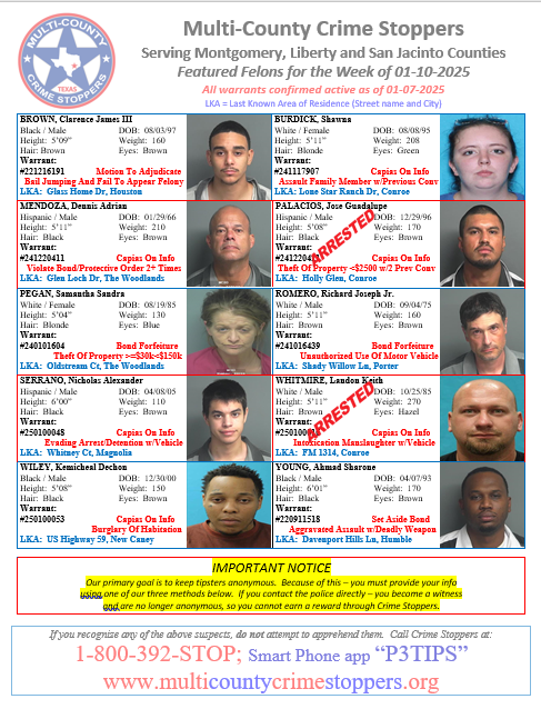Crime Stoppers names this week’s Featured Felons - Bluebonnet News